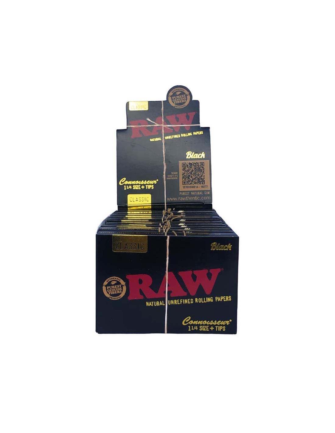 Papelillo 1/14 + Tips BLACK Conniesour Classic Caja 24 Unidades - RAW